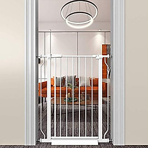 Extra Tall Wide Baby Gate Walk Through, Stand 38" Tall, 57.4-62.2 Inch Pressure Mounted No Drill Dog/Puppy/Pet Long Large Gates - Safety gate for The House doorways and stairways