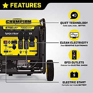 Champion Power Equipment 100520 8750-Watt DH Series Open Frame Inverter, Electric Start