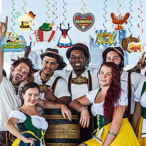 36pcs Oktoberfest Hanging Swirls Decorations, Pre-assembled Oktoberfest Party Decorations, Oktoberfest Party Supplies German Party Decorations for Bavarian Beer Oktoberfest Decorations Party cocomigo