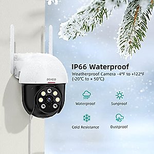 DEKCO 2K Security Camera Outdoor, WiFi Surveillance & Security Camera Pan & Tilt 360° View, 3MP Home Security Camera with Motion Detection Auto Tracking Smart Alerts, 2-Way Audio, IP66 Weatherproof