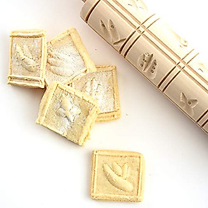 Norpro Springerle Wooden Rolling Pin, 10", Light Brown