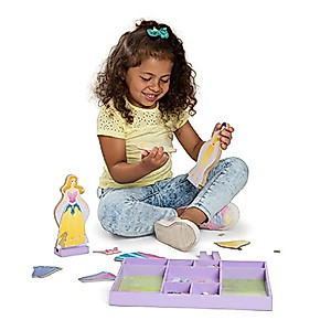Melissa & Doug Disney Sleeping Beauty and Snow White Magnetic Dress-Up Wooden Doll Pretend Play Set (40+ pcs)
