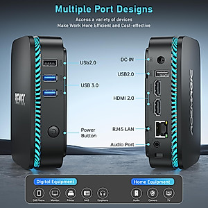 Mini PC RGB AK1 Plus, Intel N95(up to 3.4GHz) 12th Gen Processor Mini Desktop Computer, 16GB RAM 512GB SSD, Dual 4K HDMI, Windows 11 Small PC, 2.4/5G WiFi, Bluetooth, Business/Office/HTPC