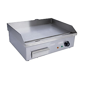 Commercial Electric Griddle, Flat Top Grill Hot Plate Stainless Steel Restaurant Grill Adjustable Thermostatic for Home Restaurant Kitchen BBQ Teppanyaki (110v, 3000W) (3000W)