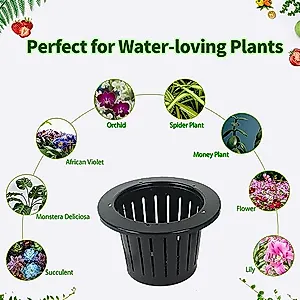 Tectsia 4 Inch Net Cups (25 Pack), Net Pots for Hydroponics, Orchids Mesh Baskets Pots Heavy Duty Hydroponics Supplies with Wide Lip