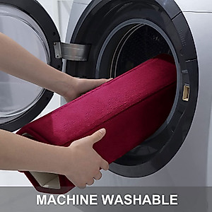 Buganda Memory Foam 3 Pieces Bathroom Rugs Set - Thick Soft Absorbent Non-Slip Bath Mats, Washable Small/Large/Contour Bath Rugs (24" x 16" + 30" x 20" + 24" x 20", Wine Red)