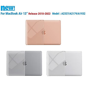 IBENZER Compatible with 2022 2021 2020 MacBook Air 13 inch case M1 A2337 A2179 A1932, Plastic Hard Shell Case for Mac Air 13 Retina Display with Touch ID, Crystal Clear, MMA-T13CYCL