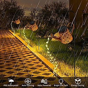 DLAOUM Solar Watering Can Lights - Solar Outdoor Lights Waterproof Warm White Garden Decorations Lights Hanging Lantern Light for Yard Path Landscape Decoration