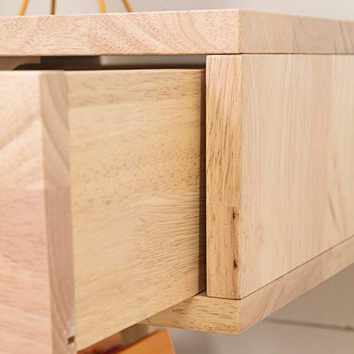 South Shore Furniture Sweedi Solid 1-Drawer Nightstand, Natural Wood, 15.75 in x 12.5 in x 19.75 in