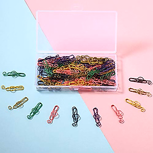 100 Pieces Music Paper Clips 6 Colors, Metal Paper Clips Musical Notes Clips Music Office Accessories for Desk Bookmark Office School Notebook