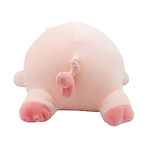 Fortuning's JDS Pig Hugging Pillow 23.6” Pig Plush Kawaii Plushies Cute Pillow Pig Stuffed Animal Plush Pillows, Fat Soft Stuffed Pig Plush Toy for Kids Girls Boys Birthday Adults Valentine's Day