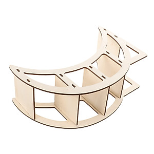 EXCEART 2pcs Moon Storage Rack Nail Polish Display Stand Floating Shelves Makeup Organizer Moon Ornament Jewelry Storage Small Cupcake Stand Accessory Tray Home Decor Wooden Shelf