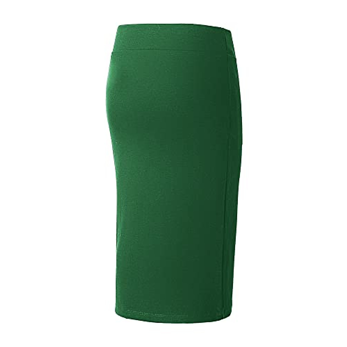 Urban CoCo Women's Elastic Waist Stretch Bodycon Midi Pencil Skirt (as1, Alpha, l, Regular, Regular, Emerald Green)