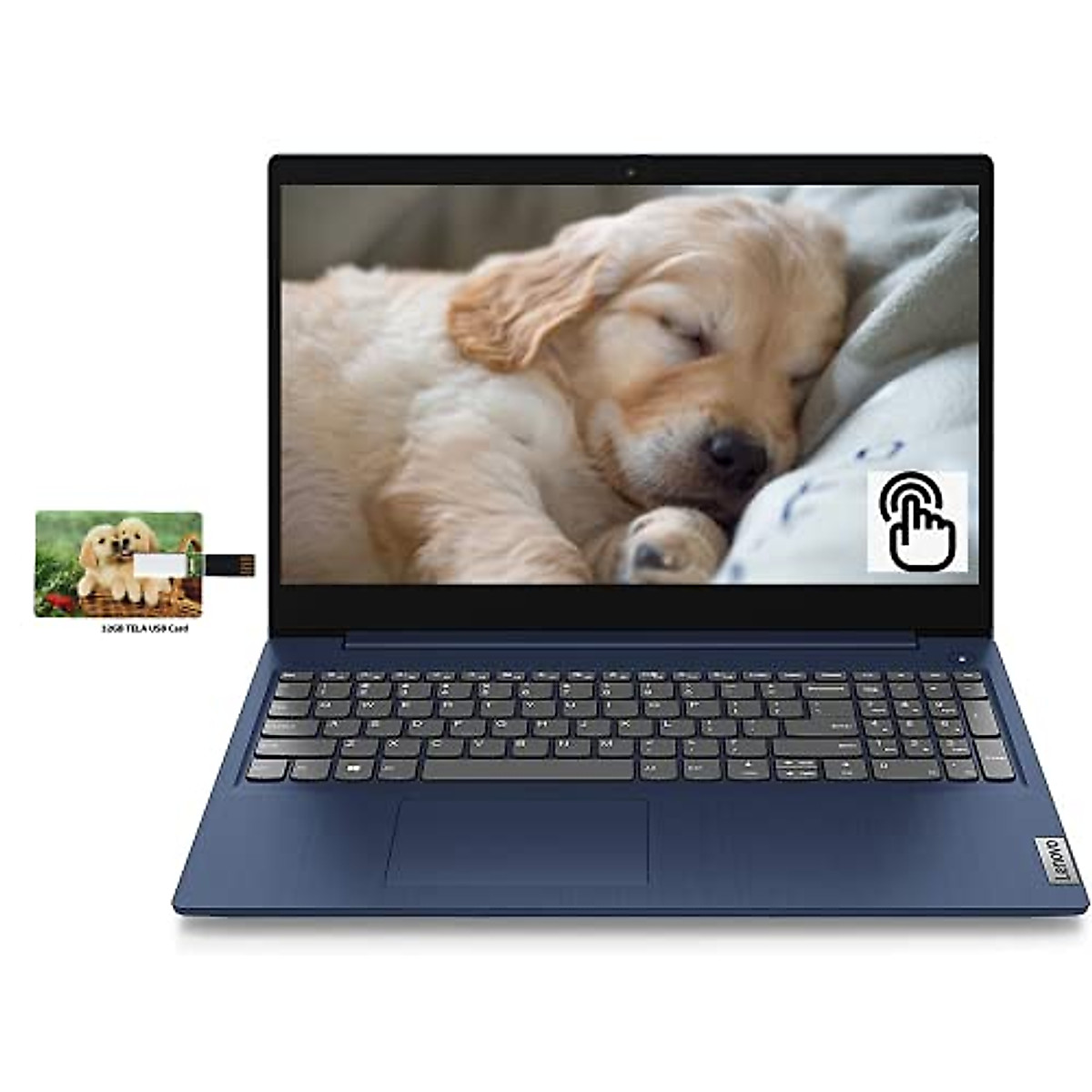 Newest Lenovo IdeaPad 3 15.6” HD Touch Screen Business Laptop, Intel Core i5-10210U Up to 4.2 GHz (Beats i7-8565U), 8GB RAM, 128GB SSD, Webcam, WiFi, HDMI, Windows 10 Pro,32GB Tela USB Card