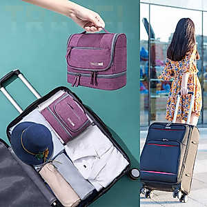 JUMENG Small Compact Hanging Travel Toiletry Bag Makeup Organizers Waterproof Cosmetic Bag Bathroom Shower Storage Bag Dop Kit for Men and Women