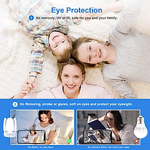 Rieyue 2 Pack LED Light Bulb 35 Watt (150W Equivalent), Mini LED Garage Light E26 Base Daylight 6500K, Super Bright Deformable LED Bulbs for Workbench Porch Basement