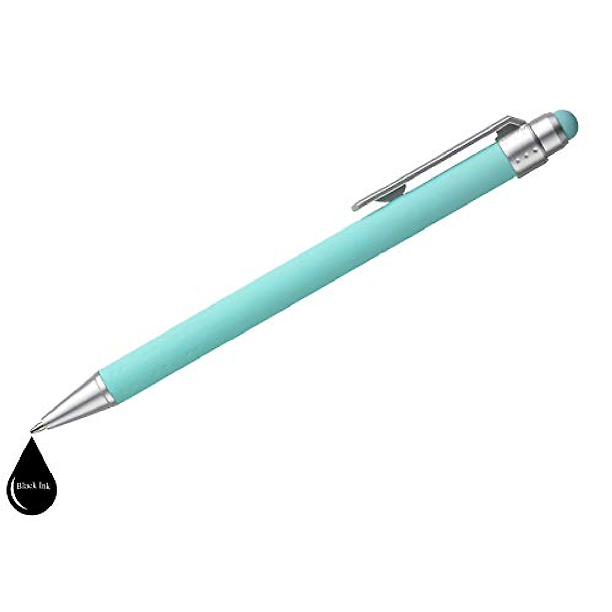 Express Pencils™ - Pastel Custom Pens with Stylus - Soft Touch Design - Personalized Metal Frame Printed Name Pens with Black Ink - Imprinted with Logo or Message (Assorted)