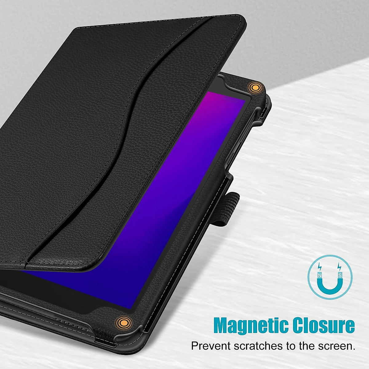 Fintie Case for Alcatel Joy Tab 2 (9032Z) / TCL Tab 8 (9038s) Tablet - [Hands Free] Multiple Angle Viewing Folio Stand Cover with Pocket (Black)