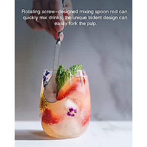 Cicike 8 Inches Stainless Steel Muddler and Mixing Spoon for Cocktails, Bar Tools and Accessories - Create Delicious Mojitos and Other Fruit Based Drinks