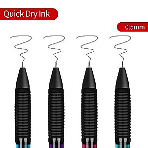 MyLifeUNIT Gel Pens, Black Fine Point Gel Pen for Super Smooth Writing, 0.5mm Retractable Pens with Quick-Drying Ink, Innovated Tip Tech (12 Pack)