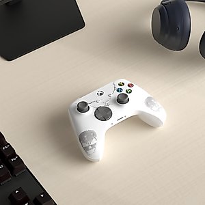 MODDEDZONE Skulls White Original Custom UN-Modded Wireless Gaming Controller compatible with Xbox One S/X, PC | Personalize Your Gaming Experience and Exceptional Performance | Customized in the USA|