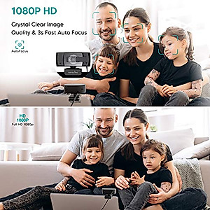 wansview Webcam with Microphone, 1080P HD Webcam USB PC Laptop Web Camera with for Computer Desktop Live Streaming/Zoom/Video Call/Online Meeting/Gaming