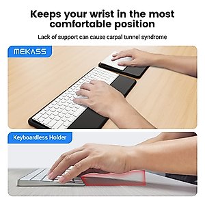 MEKASS Keyboard Wrist Rest Relieves Wrist Pain for Office and Typing, Compatible with Wireless Magic Keyboard 2 with Numeric Keypad and Magic Keyboard with Touch ID (MQ052LL/A, MK2C3LL/A)