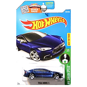 Hot Wheels 2016 HW Green Speed Tesla Model S 242/250, Blue