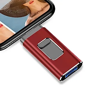USB 3.0 Flash Drive 1000GB Intended for iPhone iPad, USB Memory Stick External Storage Thumb Drive Photo Stick Compatible with iPhone/iPad/and Computer (1000GB Red)…