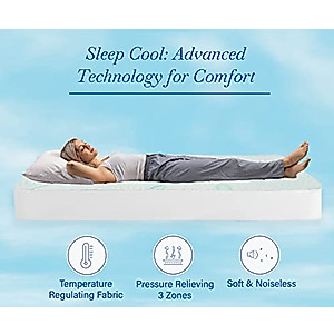 3-Zone Cooling Queen Mattress Pad, Quilted Mattress Pad Queen Size, Deep Pocket Fits 8-20 Inch Mattress