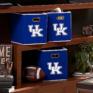 Franklin Sports NCAA Kentucky Wildcats Collapsible Storage Bin - Made to Fit Storage Bin Shelf Organizers - 10.5" x 10.5"