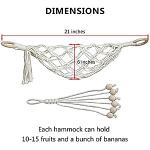 Evbopa Fruit Hammock Under Cabinet for Kitchen Macrame Haning Fruit Basket for Veggies Space Saving in Kitchen, Boat or RV