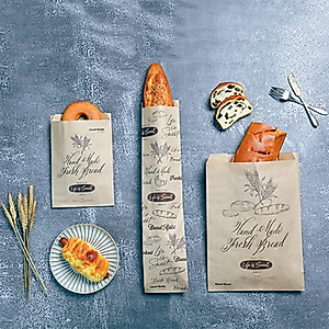 50 Pack 13.8 X 9.5 Inch Kraft Paper Bread Bags for Homemade Bread, Large Paper Bakery Bags for Bread Loaves, Eco Friendly Bread Packaging Storage Loaf Bags for Home Kitchen Bakery.…