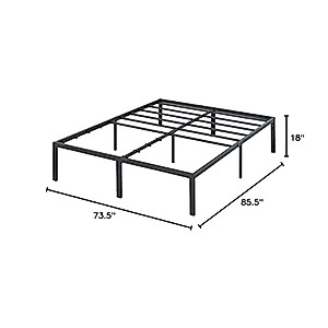 PrimaSleep 18 Inch Heavy Duty Steel Slat NON-SLIP Bed Frame, Metal, California King