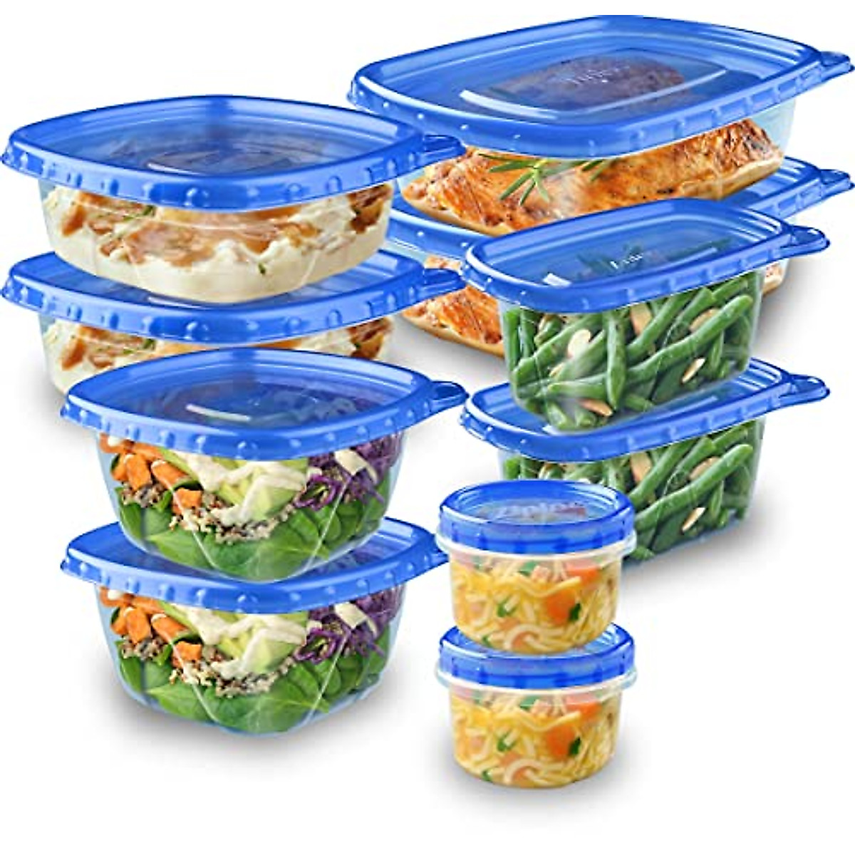 Ziploc Food Storage Meal Prep Containers Reusable for Kitchen Organization, Dishwasher Safe, Leftover Pack, 10 Count