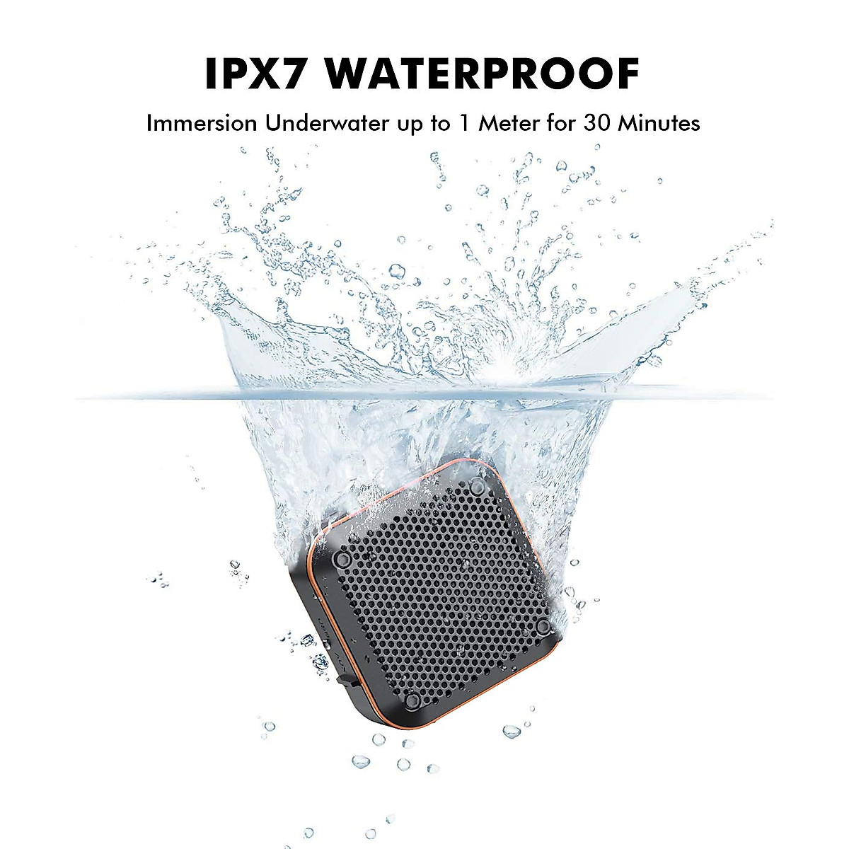 LEZII Portable IP67 Waterproof Bluetooth Speaker, Shower Speaker FM Radio with HD Sound, Mini Wireless Outdoor Speaker, TF Card SD Aux, 12H Playtime, True Wireless Stereo for Kayaking, Boating, Hiking