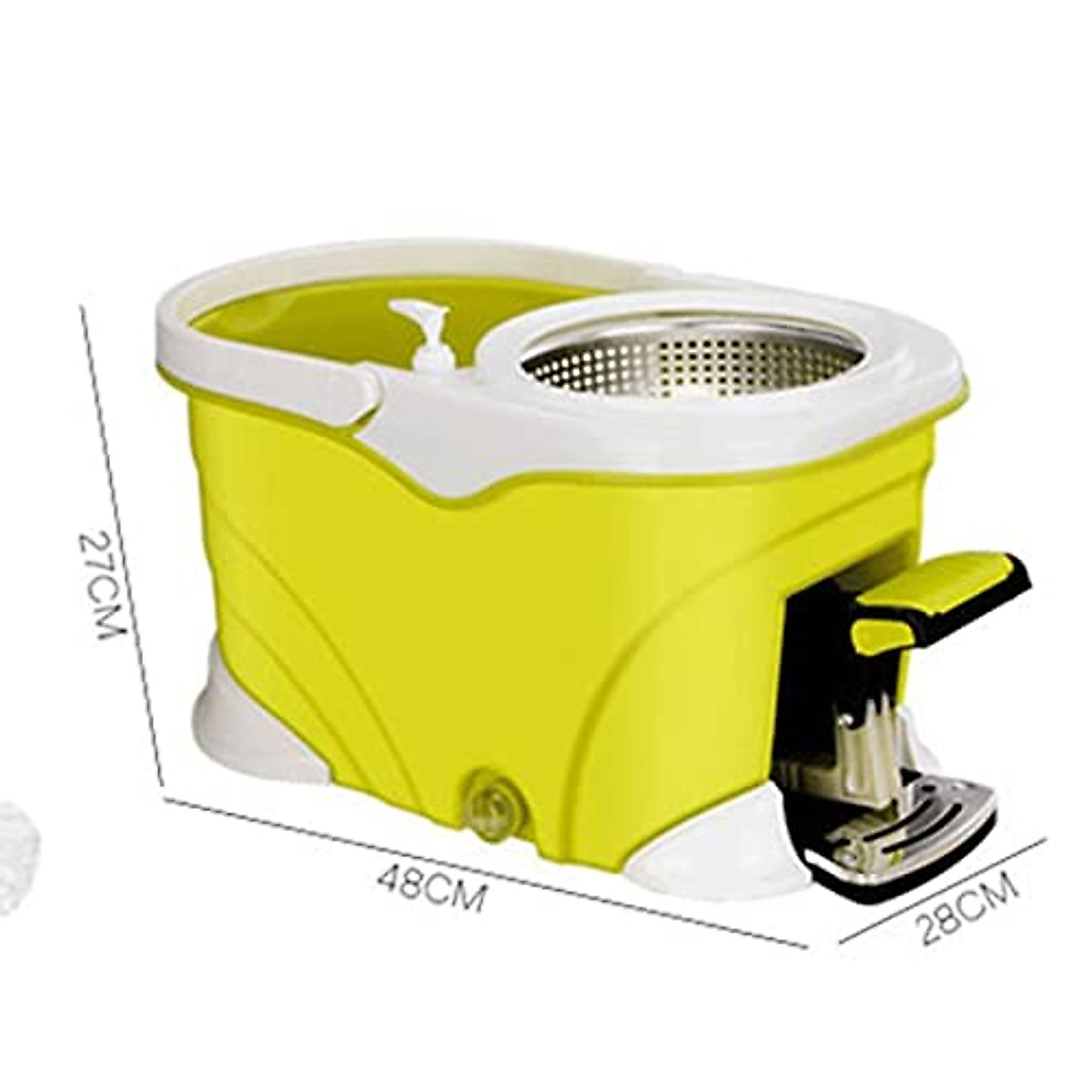 Cleaning Bucket 360° Adjustable Round Durable Household Foot Bucket Floor Mop Household Cleaner Set Reusable 4 Heads Bucket