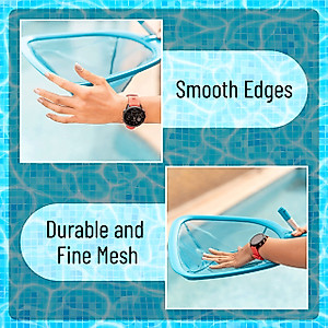 UNCO- Pool Skimmer Net with Pole, 25", Hot Tub Skimmer Net, Leaf Skimmer with Pole, Pond Skimmer Net, Pool Net with Pole, Pool Skimmer Net with Pole, Pool Nets for Cleaning with Pole