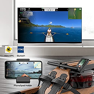 JOROTO Water Rowing Machine for Home Use, Foldable Rower Machine 330lbs Weight Capacity with Bluetooth Monitor, Phone Holder