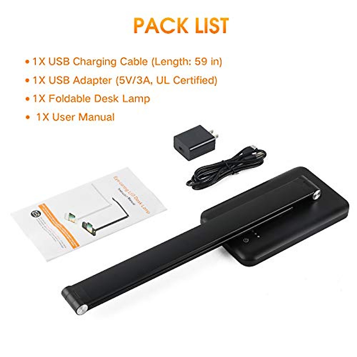 EASTAR LED Desk Lamp with USB Charging Port, Wireless Charger, College Dorm Room Essentials, Modern Eye-Caring Desk Lamps for Home Office - 5 Lighting Modes, Bright Desk Light with Timer, Black