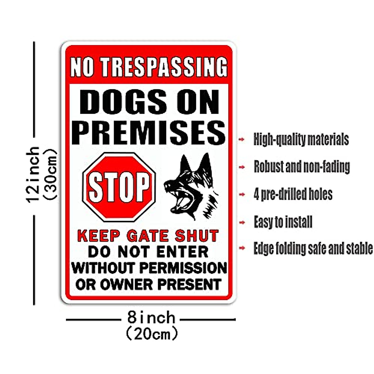 Funny Beware Of Dog Sign Warning Do Not Enter Metal Signs No Trespassing Dogs On Premises Tin Signs Dog In Yard Stop Keep Gate Closed Sign For Fence Door Outdoor Decorations 8x12 Inch