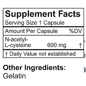 LifeLink NAC (N-Acetyl L-Cysteine) | 600 mg x 120 Capsules | Antioxidant, Anti-Aging, Immunity | Gluten Free & Non-GMO | Made in The USA