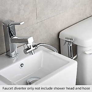 Tecmolog Faucet Diverter Valve Brass Kitchen Sink Faucet Valve Splitter with Aerator and Male Threaded Adapter M22 x M24 Chrome, SBA021E