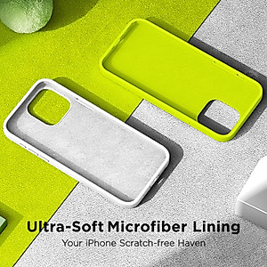 Cordking Designed for iPhone 15 Pro Max Case, Silicone Ultra Slim Shockproof Phone Case with [Soft Anti-Scratch Microfiber Lining], 6.7 inch, White