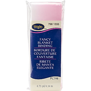 Wrights Products Single Fold Satin Fancy Blanket Binding 2" X4-3/4yd, Pink Ombre