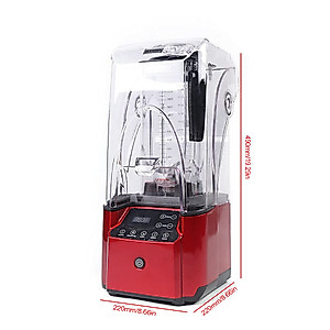 2200W Commercial Electric Blender, 2.2L Fruit Juice Smoothie Maker Soundproof Cover Blender Fruit Food Mixer Countertop Blender With Shield Quiet Sound Enclosure for Puree Ice Crush Smoothies (A)