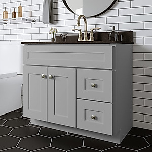 Design House 587097 Bath Unassembled Modern 2-Door 2-Drawer Bathroom Shaker Vanity Cabinet Only, 36 x 21,Grey