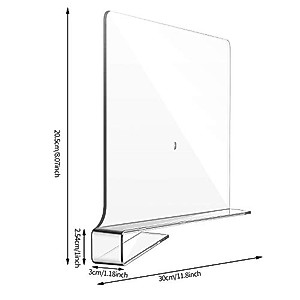 Boao Acrylic Shelf Dividers for Closet Wood Shelf Organizer Multi-Functional Wood Closet Separator for Storage and Organization in Bedroom No Installation Tools Required (Clear)