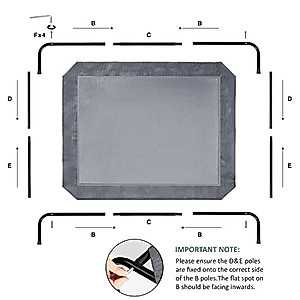 Eterish Elevated Bed for Small, Medium, Large Dogs and Pets, Raised Bed with Durable Frame and Mesh, Dog Cot with Rubber Feet for Indoor and Outdoor Use, Black