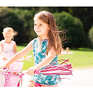 kortes 2 pcs Girls Pink Bike Streamers Kids Handlebar Streamers Bike Tassels Ribbons Kids Bike Accessories